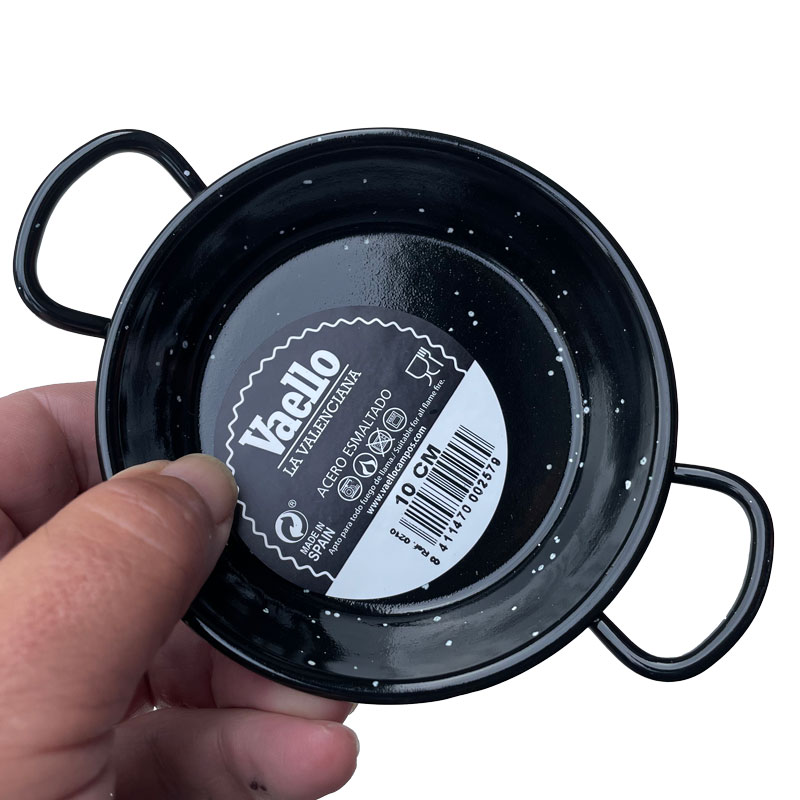 The Paella Company - 10cm Traditional Enamelled Steel Tapas Paella Pan