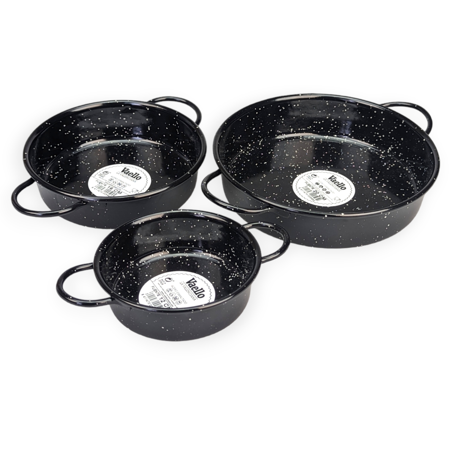 The Paella Company - 20cm Traditional Enamelled Steel Tapas Paella Pan